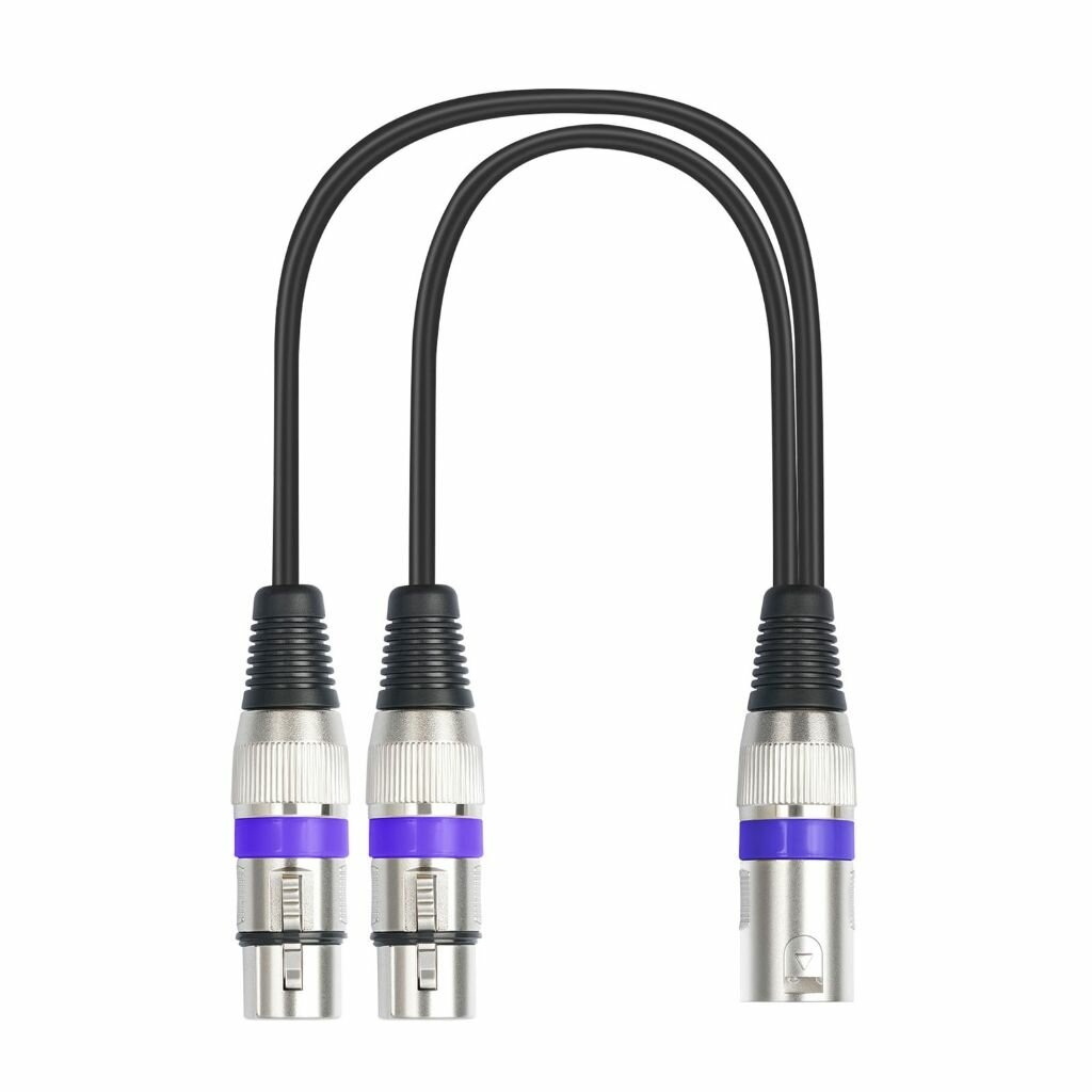 (1 штука) XLR 3pin кабель аудиоадаптера Canon от одного разъема к двум разъемам Y-типа-светло-фиолетовый