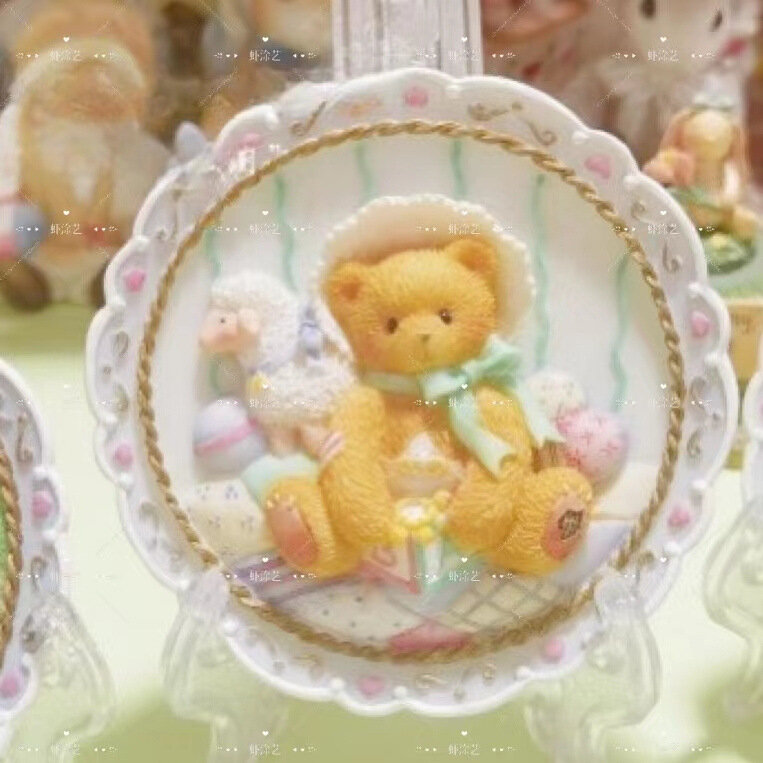 3D Незакрашенная Гипсовая Фигурка Для Детей DIY Рисование - Тема Медведя, Белая Основа, Ручная Работа Стиль B