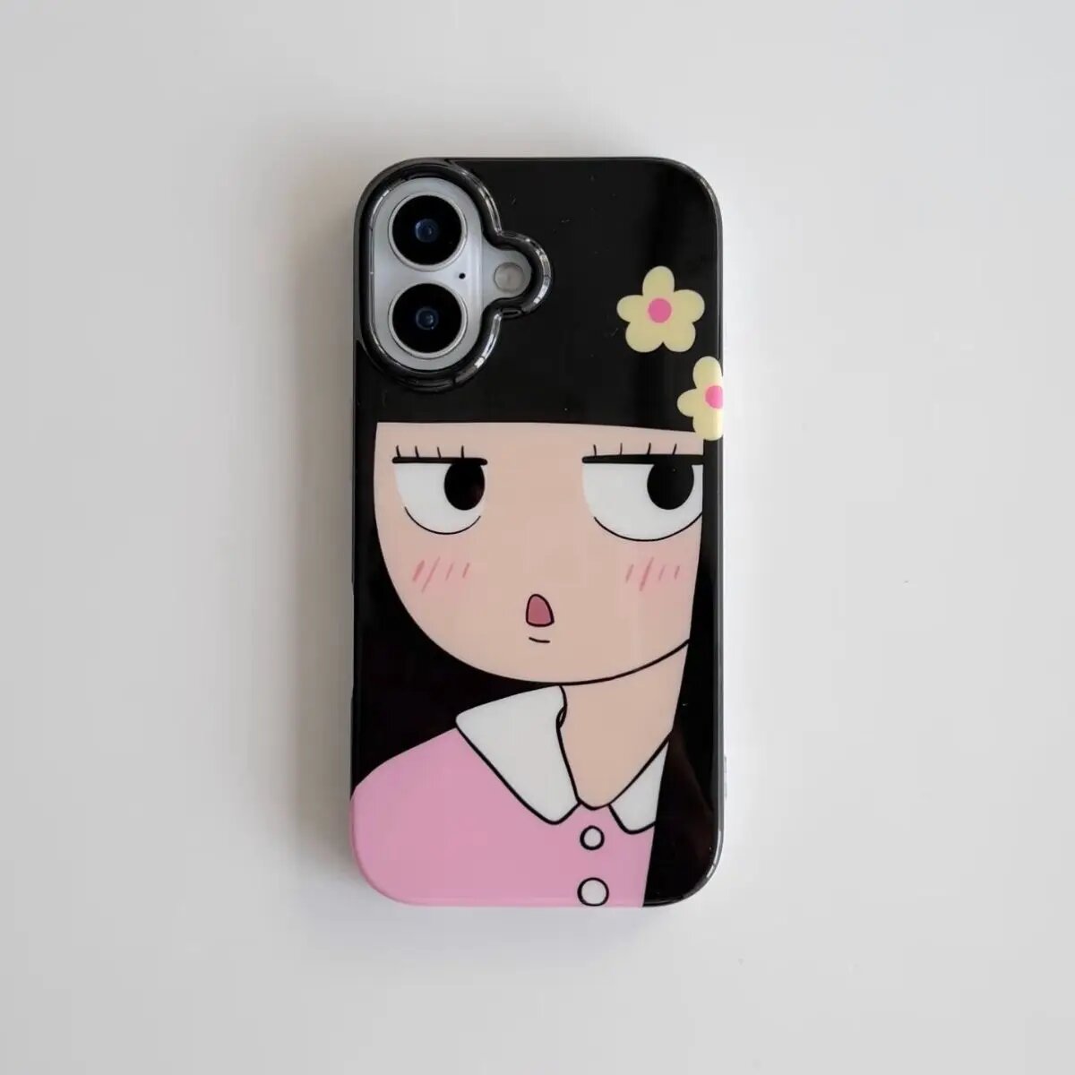 Черный чехол для iPhone 17 Pro Snime Girl Y2K