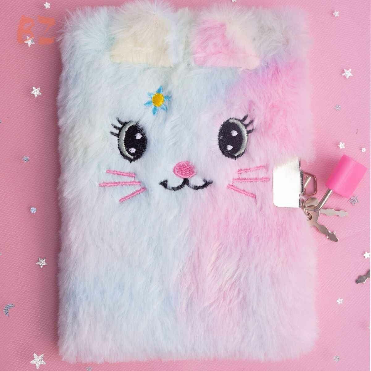 --BZПушистый блокнот для девочек с замком, меховой, плюшевый дневник личный, подарок для девочек