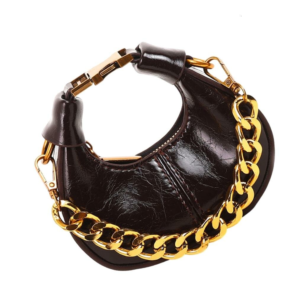 Женская полукруглая сумка через плечо, Кофейный цвет