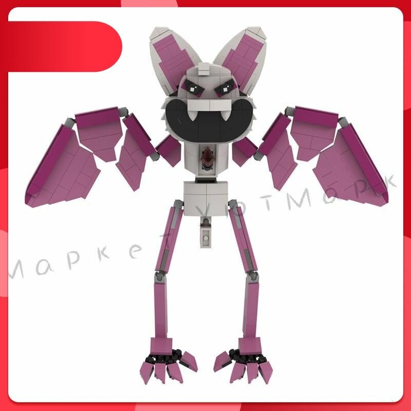 Пластиковый конструктор Поппи играет с 4 кошмарными тварями Бешеный малыш / Poppy Playtime 4 Nightmare Critters Rabie Baby