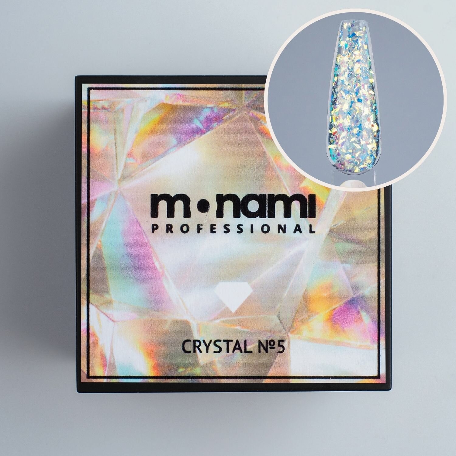 Гель для наращивания Monami голографический Crystal Gel №05 15 г без HEMA и TPO