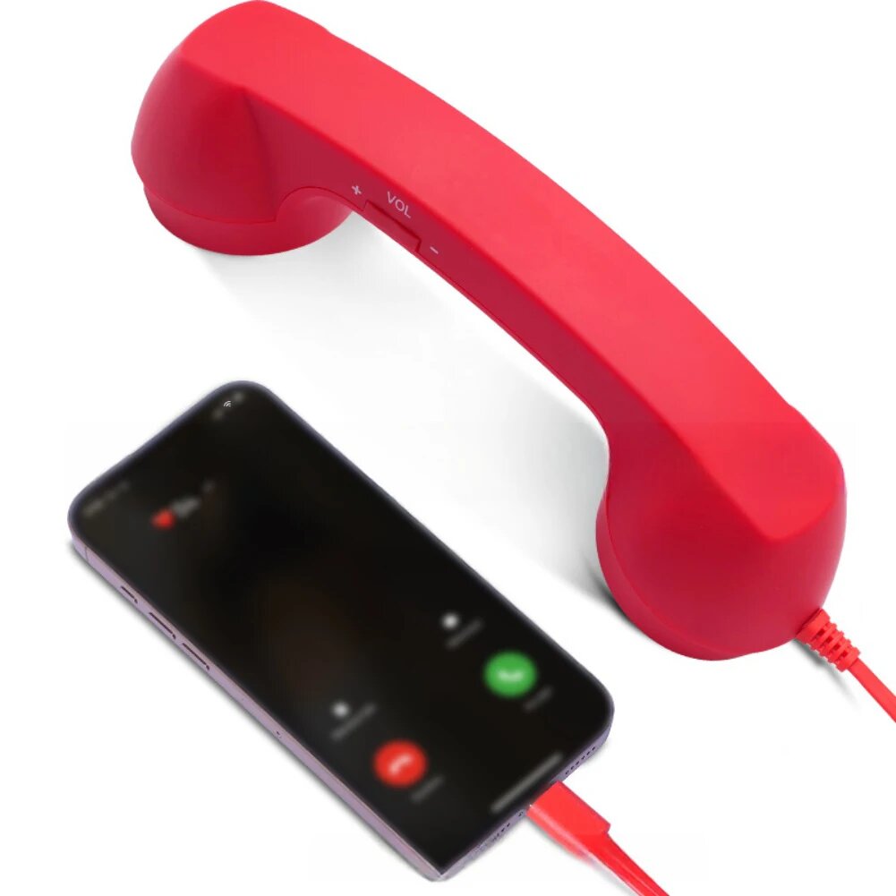 Винтажная телефонная трубка Type-C ретро Red