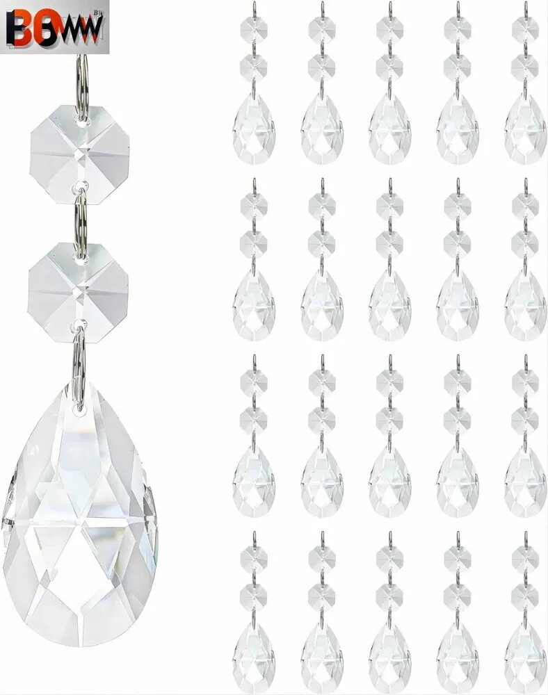 20шт хрустальные подвески для люстр (38 мм)