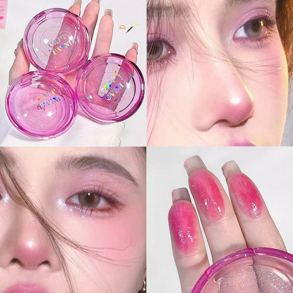 Фиолетовый мелко мерцающий кремовый румяна-хайлайтер