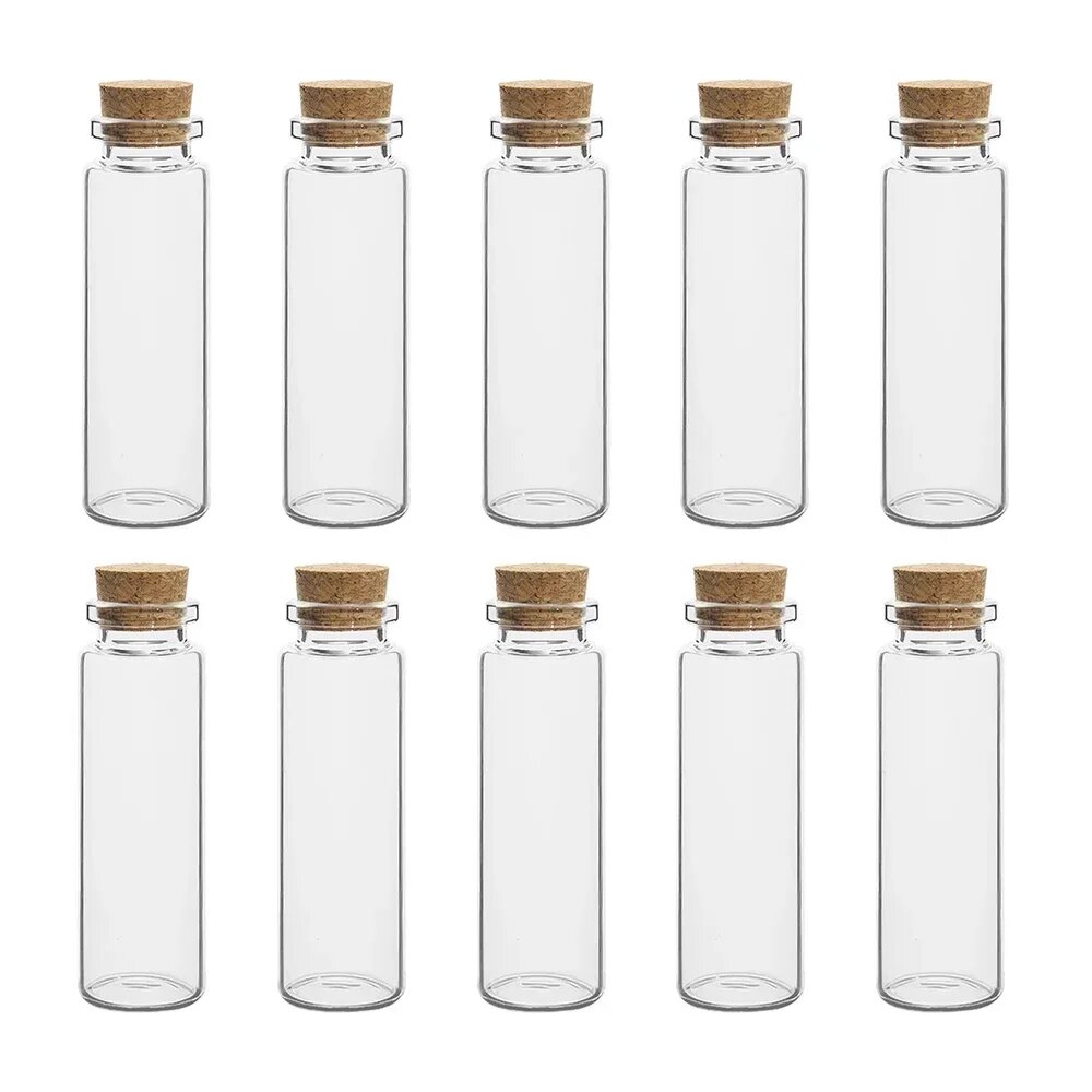 Стеклянные бутылочки с пробкой 10шт (12мл)