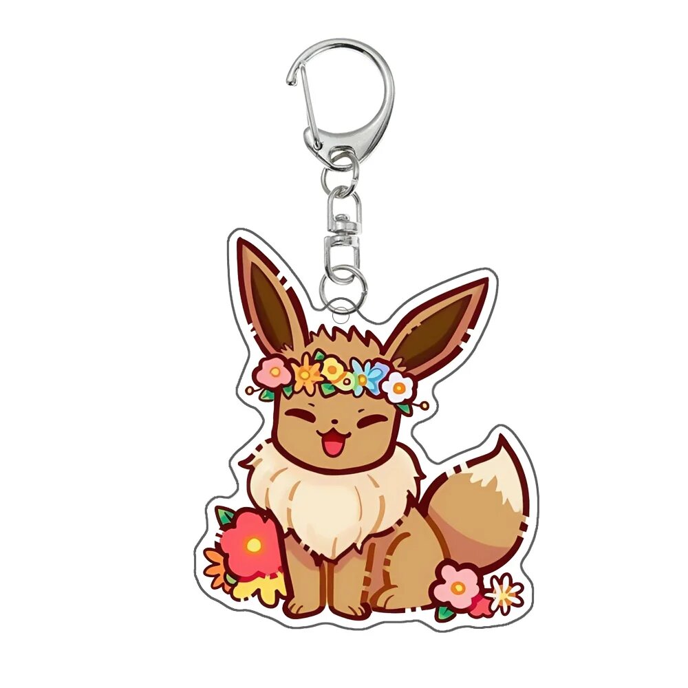 Брелок для ключей в стиле аниме «Покемон» Flareon Glaceon Umbreon Jolteon Espeon Sylveon Vaporeon, акриловый брелок с героями мультфильмов, кулон, подарок