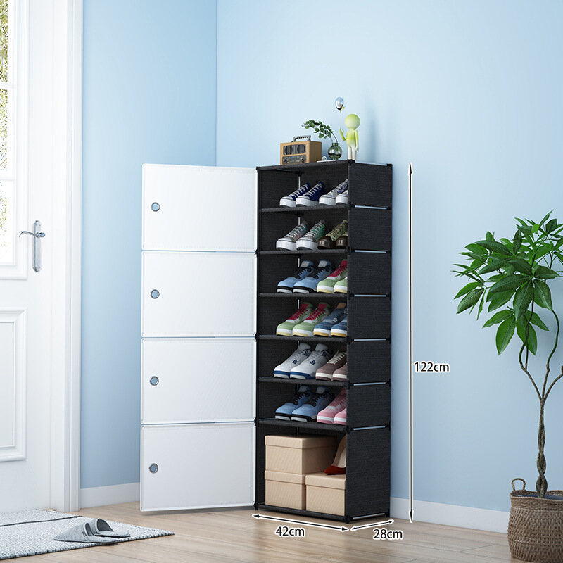 Многоярусная обувная полка для прихожей, прочная, пылезащитная, прозрачная полка для хранения обуви, простой обувной шкаф для хранения в общежитии.