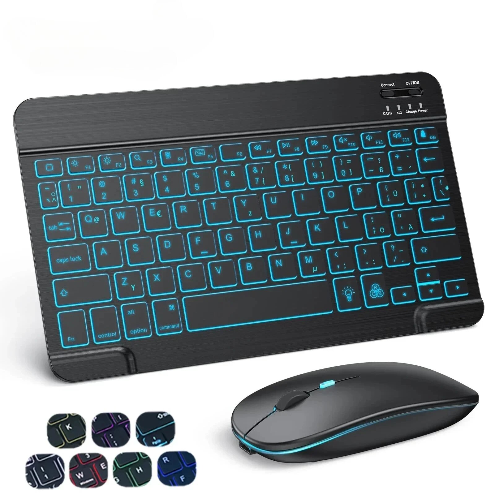 Беспроводной комплект: клавиатура с подсветкой RGB + мышь, Russian keyboard
