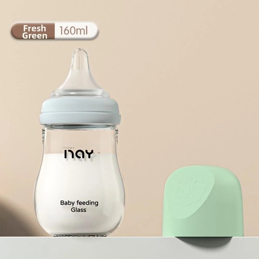Детская стеклянная бутылочка 80/160 мл Green 160ml