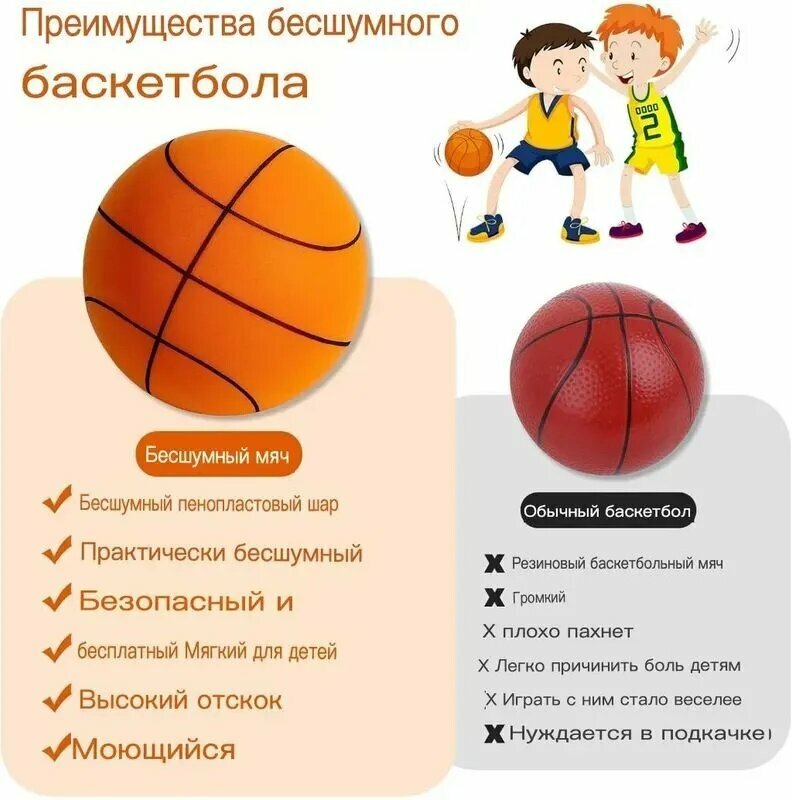 Баскетбольный мяч YOUEN, 7-й размер, ручка Silent Basketball, зелёный, для дома, PU пена