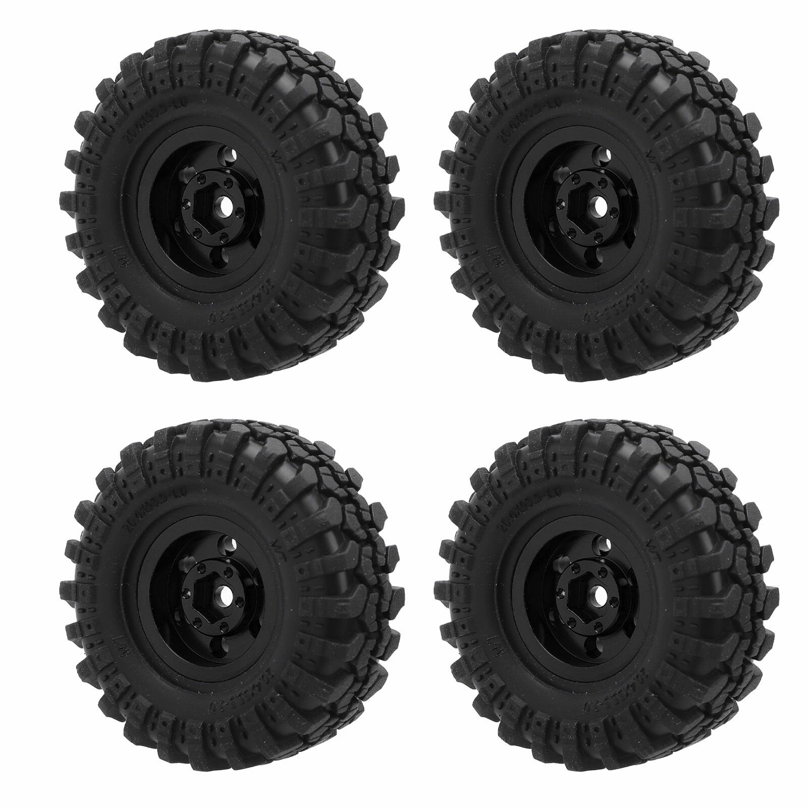 1.0 Beadlock обод колеса с шинами 6 отверстий алюминиевый сплав RC Beadlock ступица колеса для 1/24 RC гусеничный автомобиль черный