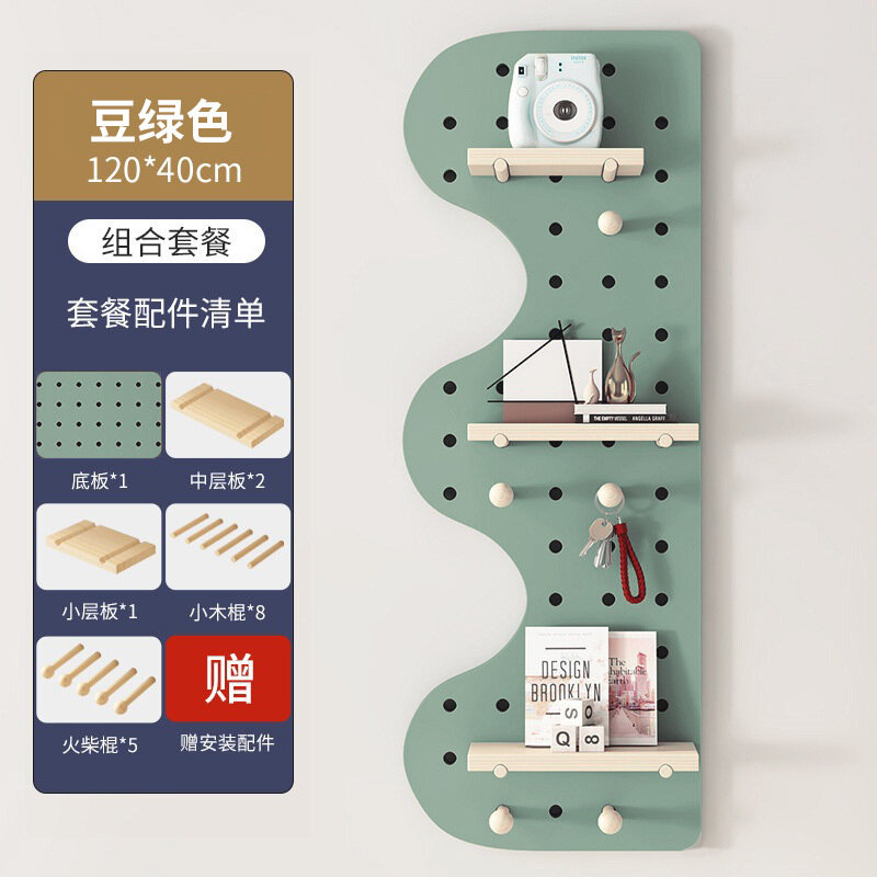Стеллаж для хранения из перфорированного картона, перегородка из массива дерева, подвесная доска, деревянная стена для прихожей, перфорированная стена, книжная полка, настенная витрина