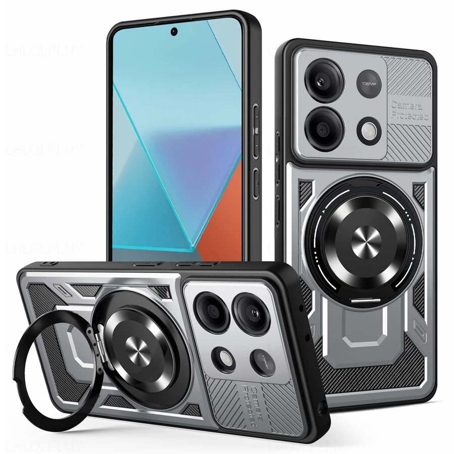 Чехол Xiaomi 15T Pro с кольцом, серый, Silver
