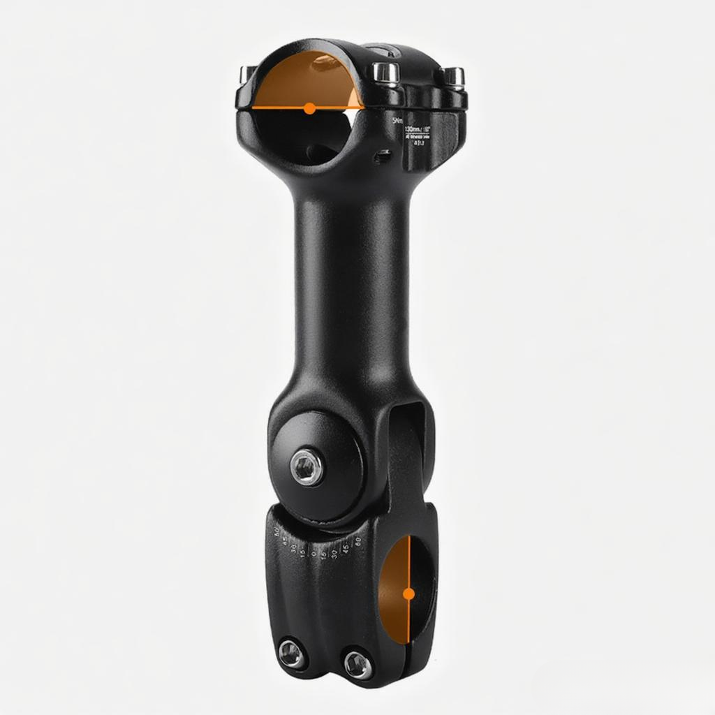 Ручка для руля велосипеда регулируемая с углом 60 градусов из алюминиевого сплава адаптер передней стойки для дорожных велосипедов размеры 31.8*90мм, 31.8*110мм, 31.8*130мм, 25.4*90мм, 25.4*110мм черного цвета диаметр передней части 28.6мм диаметр руля