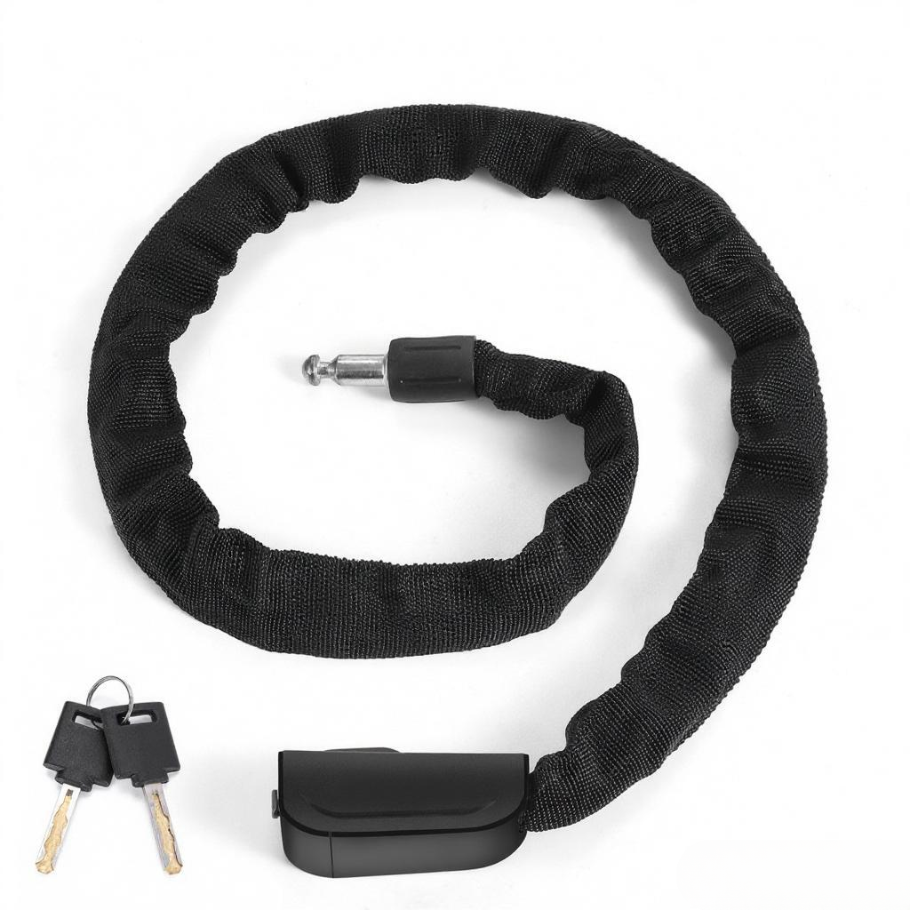 Байк-лоч Heavy Duty Anti-Theft Chain Lock Waterproof с 2 ключами для байка, мотоцикла, электробайка, скутера, ворот, двери, забора, цвет: черный/оранжевый (опционально), материал замка: железо A3+ABS+цинковый сплав+полипропиленовая ткань, материал