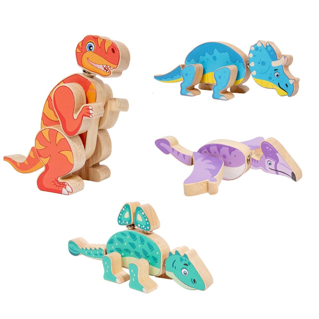 4ШТ Динозавр Строительный Блок Развивающая Игрушка-Головоломка Улучшает Мелкую Моторику Для Детей Конструктор Для Малышей Игровой Набор Игрушка