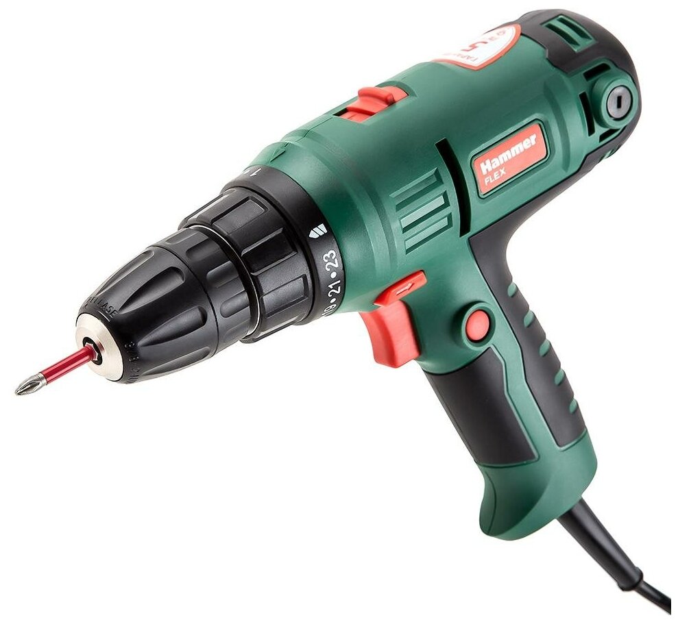 HAMMER Дрель электрическая сетевая, HAMMER DRL420A, 300 Вт, 1450 об/мин, 2 скорости, БЗП, шнур 2 метра