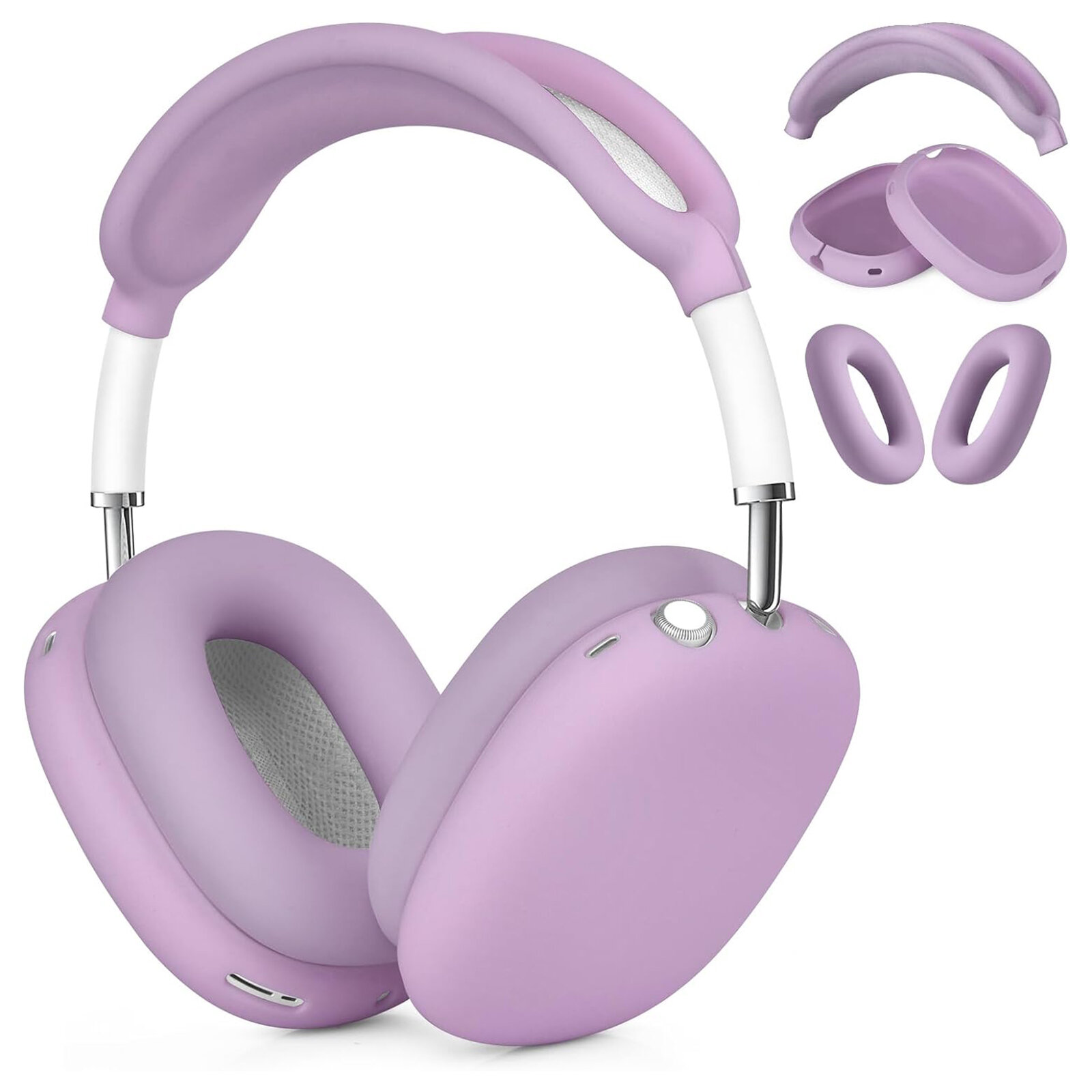 Силиконовый чехол для наушников AirPods Max(USB-C/Lightning)(2024/2020), чехол для наушников с защитой от царапин/повязка на голову для AirPods Max (3 в 1)