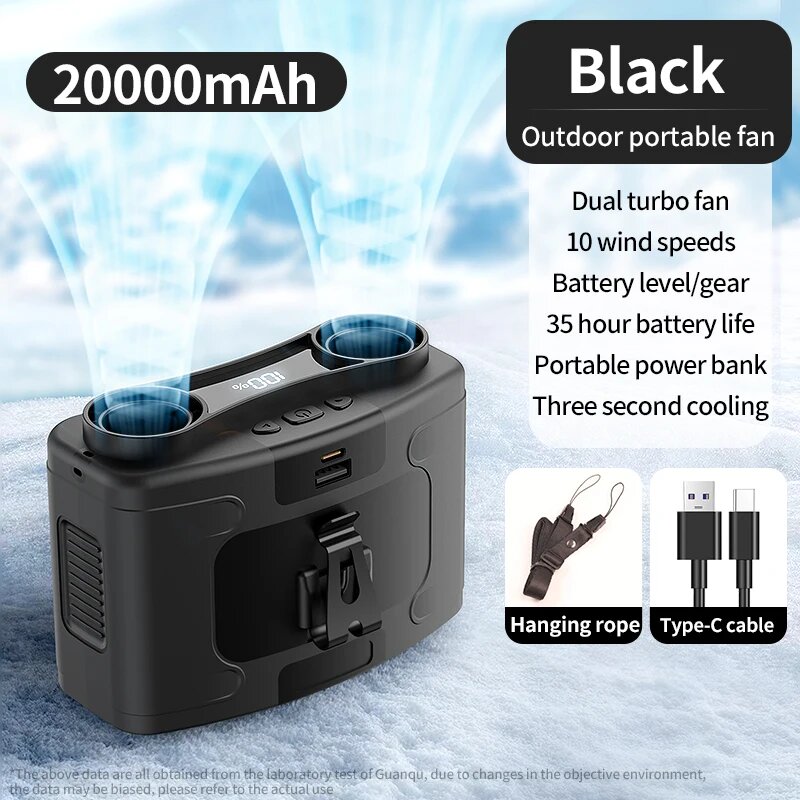 Портативный вентилятор Socool 20000mAh Black