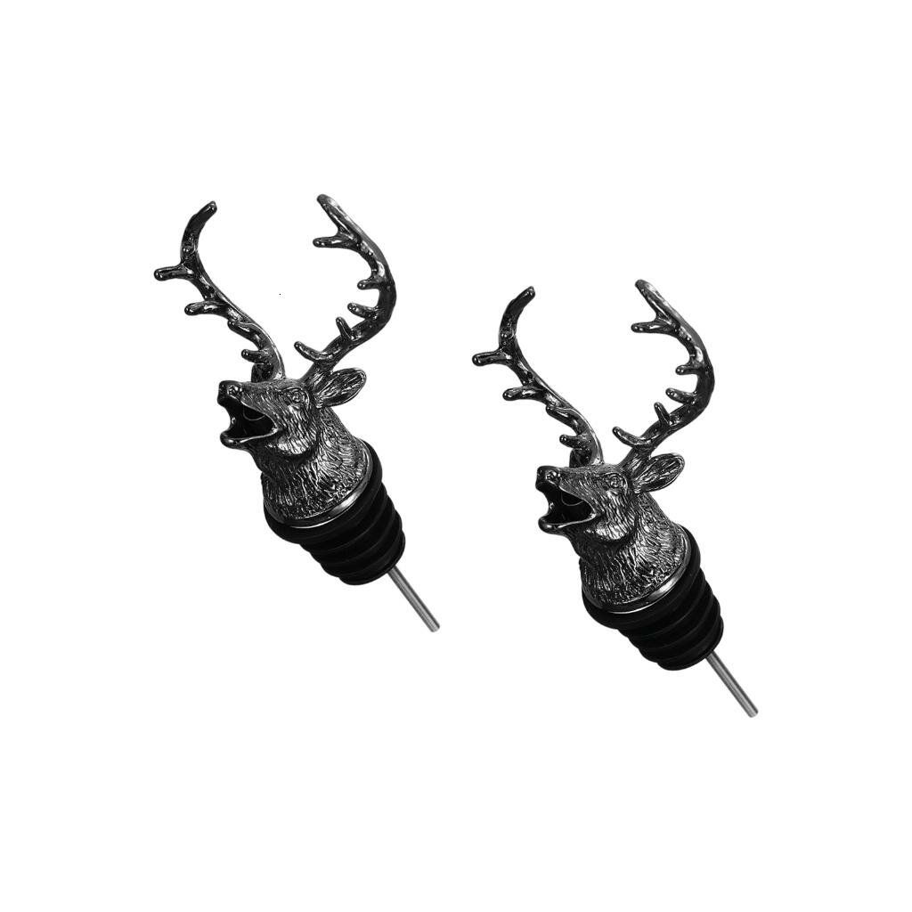 Разливатор для вина в виде оленьих головок, 2 шт, Черный