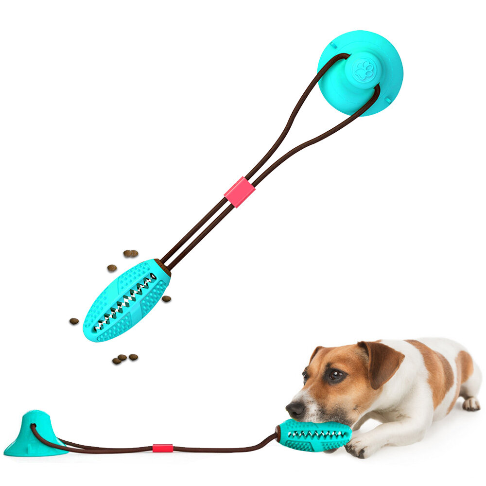 Игрушка для псов с присосками для пережевывания, сосок для питомца, мяч для пережевывания и кусания, кормушка, интерактивная игра для тяги с присоской для чистки зубов/тяги, материал TPR, 4 варианта: Белая круглая игрушка/ Синяя круглая игрушка/ Зеленая