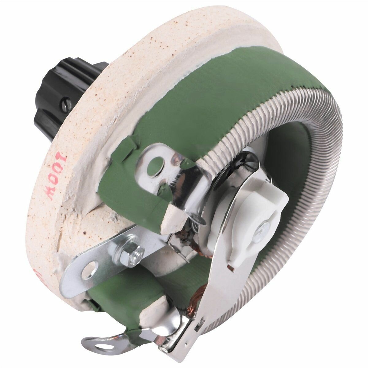 Керамический проволочный потенциометр с вращающимся резистором-реостатом мощностью 100 Вт и сопротивлением 100 Ом