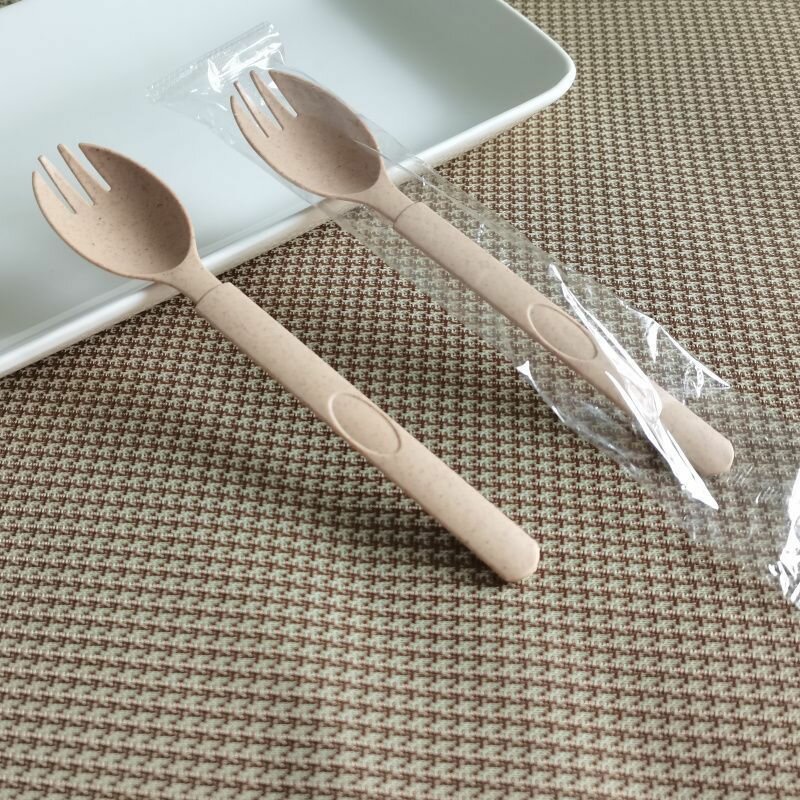 Одноразовые вилки из крафт-бумаги, индивидуальная упаковка, вилки для стейка, пасты, легкой еды, фруктового салата, десертные ложки