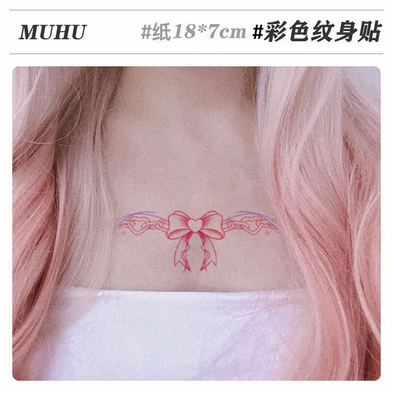 Горячая продажа кружевного банта для ног, сексуальный японский стиль, красочный тату-стикер, водонепроницаемый, долговечный, реалистичный, для женщин, милый и крутой