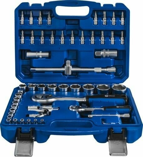 Набор инструментов кобальт 54пр 1/2",1/4" 4-32мм 6-гран. пластик кейс
