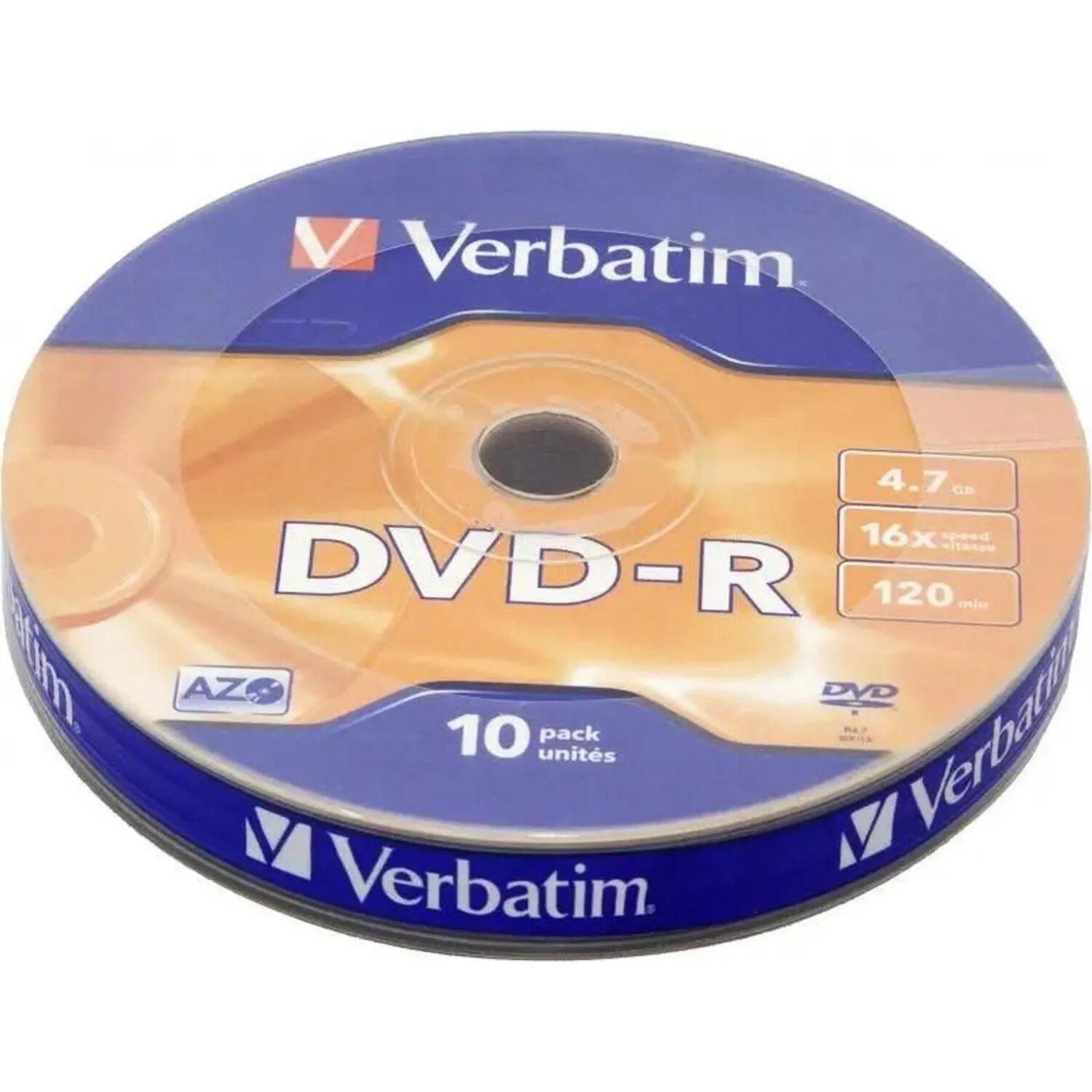 Носители информации DVD-R Verbatim 4.7Gb 16x bulk 10шт/уп (43729)