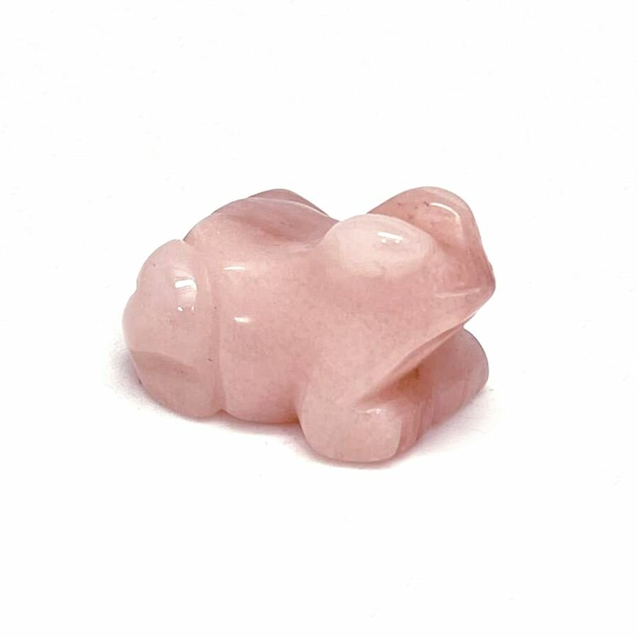 Лягушка-оберег символ богатства и процветания кварц розовый Elit-17