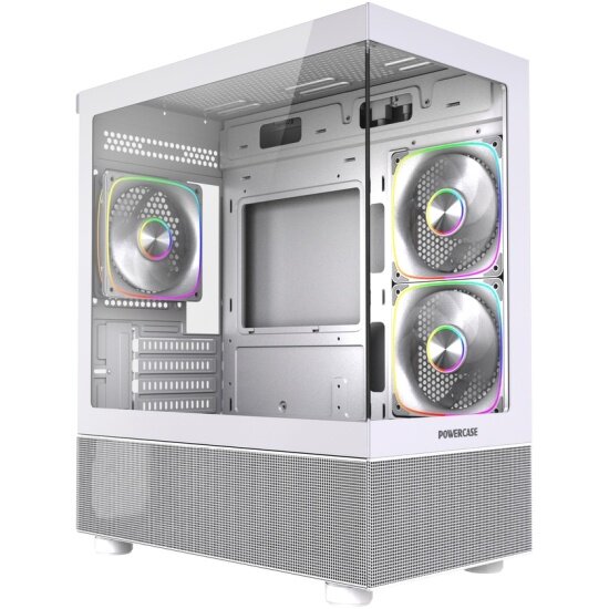 Корпус Powercase Vision Micro M2 ARGB, белый (CVMWM2-A3)