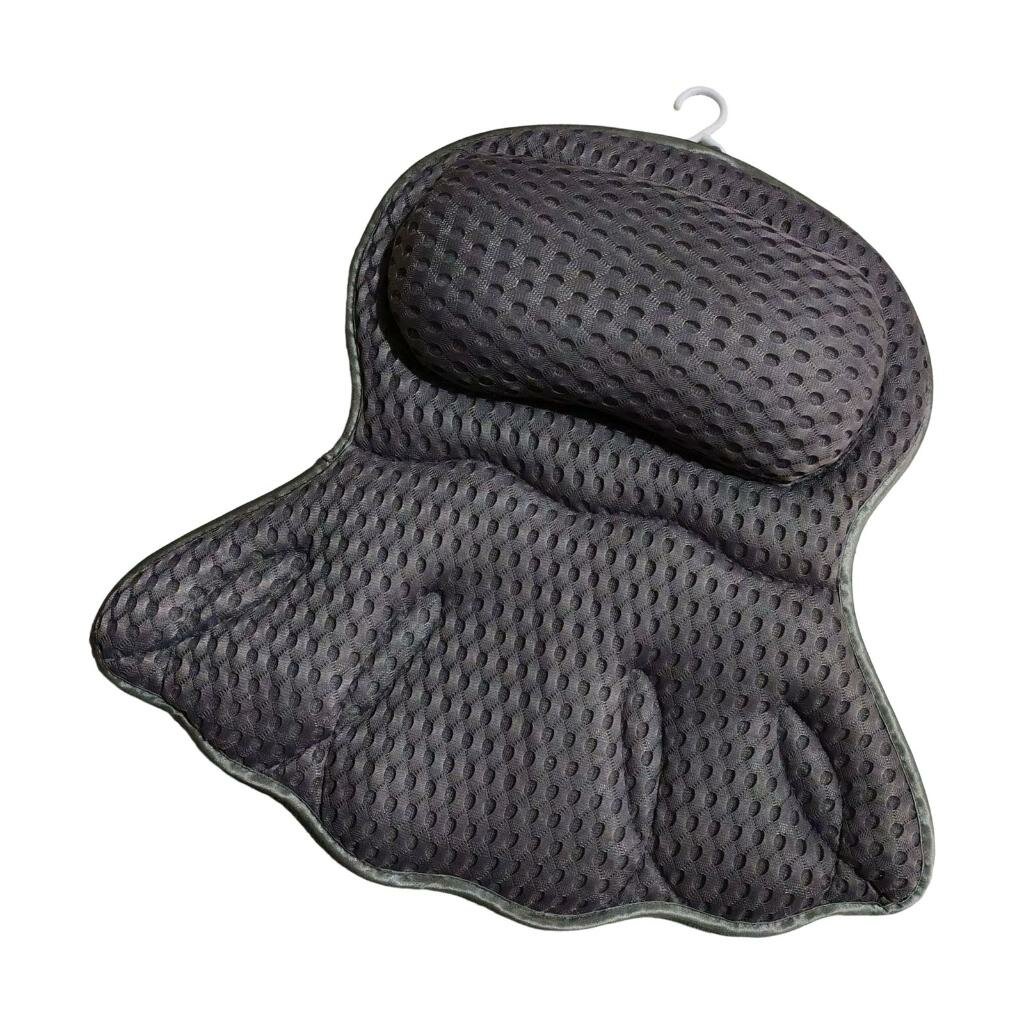 Подушка для ванной с присосками, темно-серый