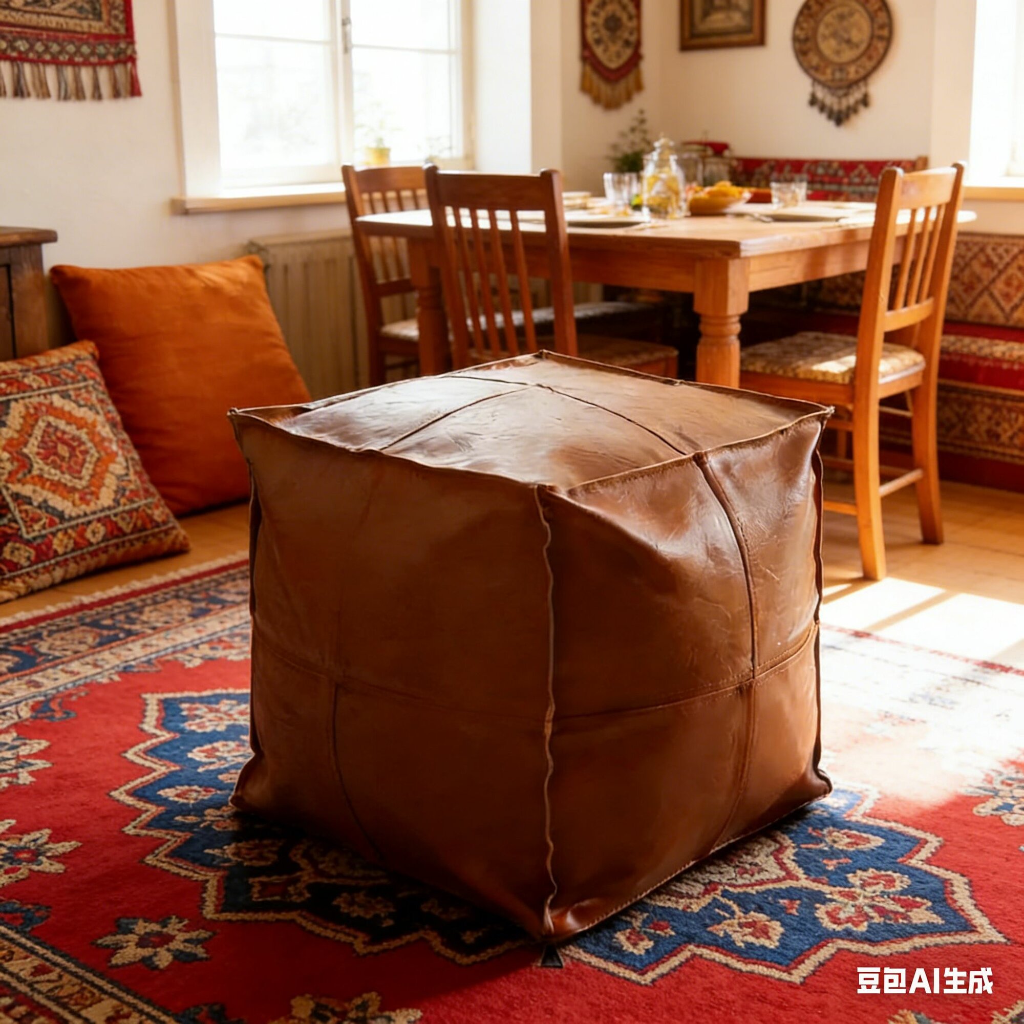 Пуф, Натуральная кожа, Винилискожа, 40х40х40 см