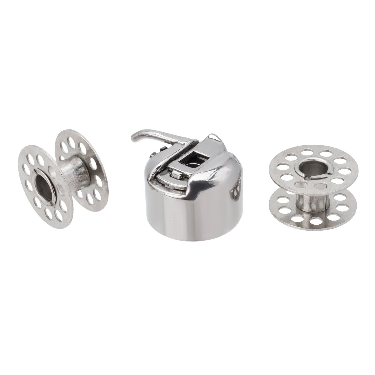 Набор шпульный колпачок левоходный + 2 шпульки, диаметр 20,7 мм, высота 8,8 мм, для бытовых швейных машин