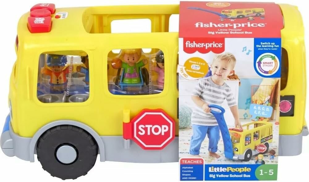 Игровой набор Fisher-Price Little People Большой жёлтый школьный автобус GLT75