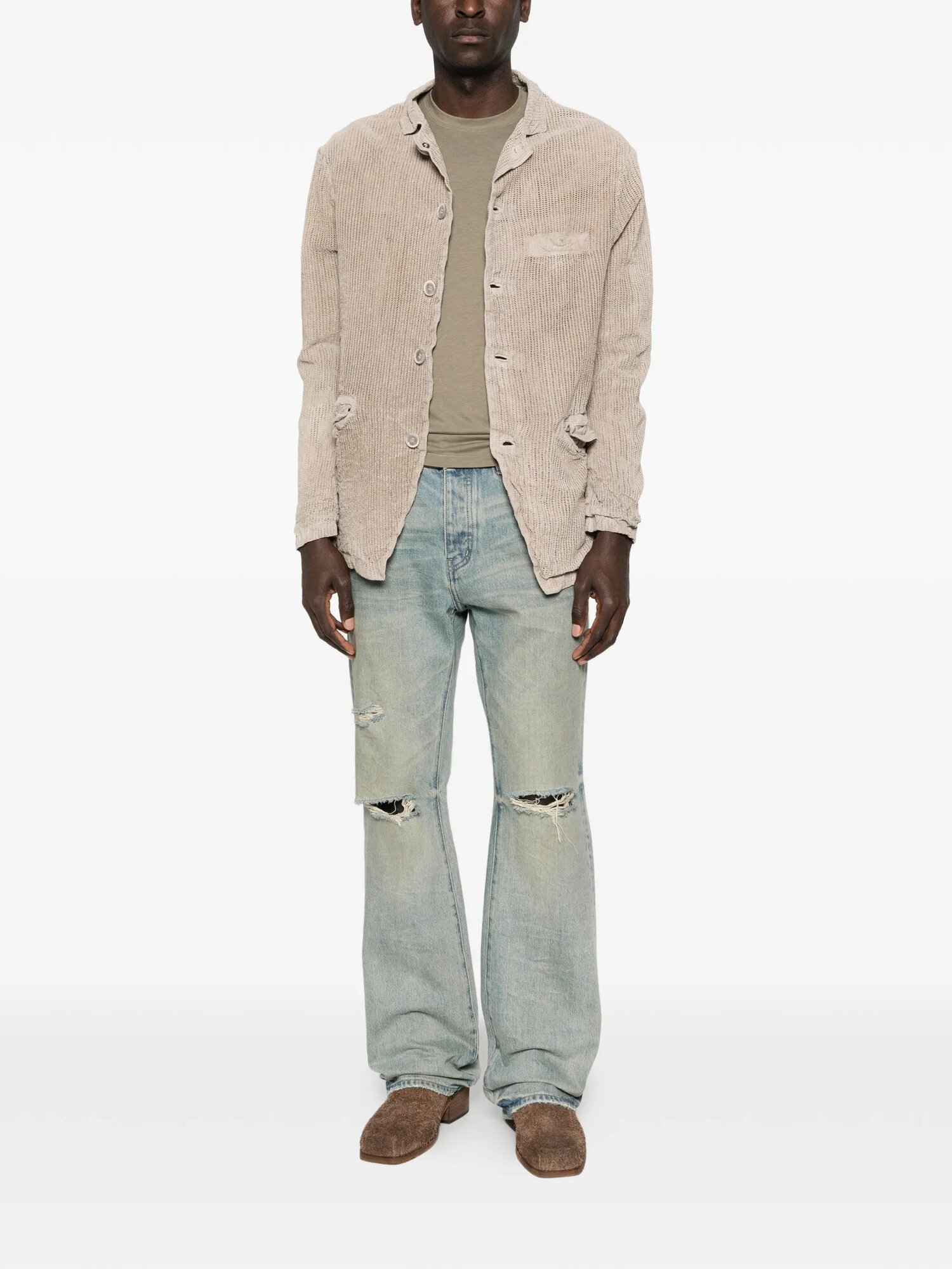 Куртка Giorgio Brato Pocketed textured leather jacket, размер 46, разноцветный — фото 1