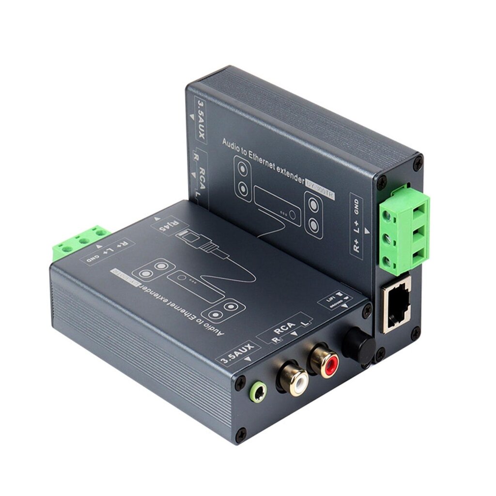 Аналоговый Цифровой Удлинитель Звука RCAs 3,5 мм Стерео По Ethernet С Одним Кабелем Cat5e Cat6 LPCM PCM Extender для Ноутбука