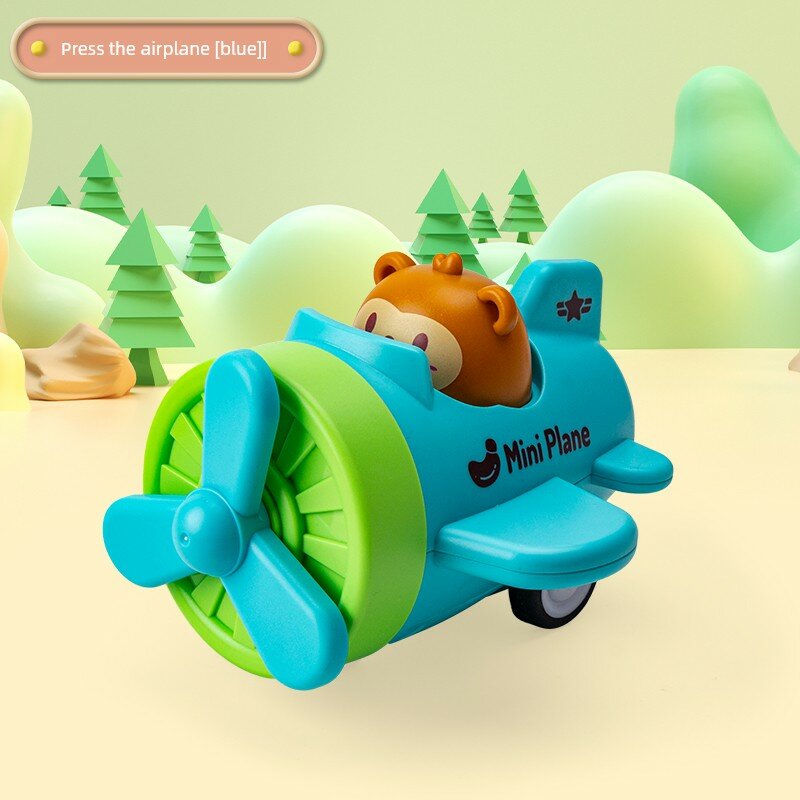 Игрушечная самолетик-машинка с нажимным механизмом: синий цвет для детей