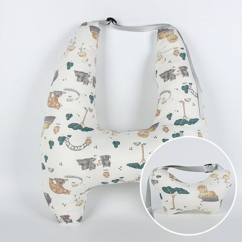 Подушка для детей в машине, артефакт для сна на заднем сиденье, подголовник и поясничная поддержка, защита от напряжения шеи, милая мультяшная подушка для сна