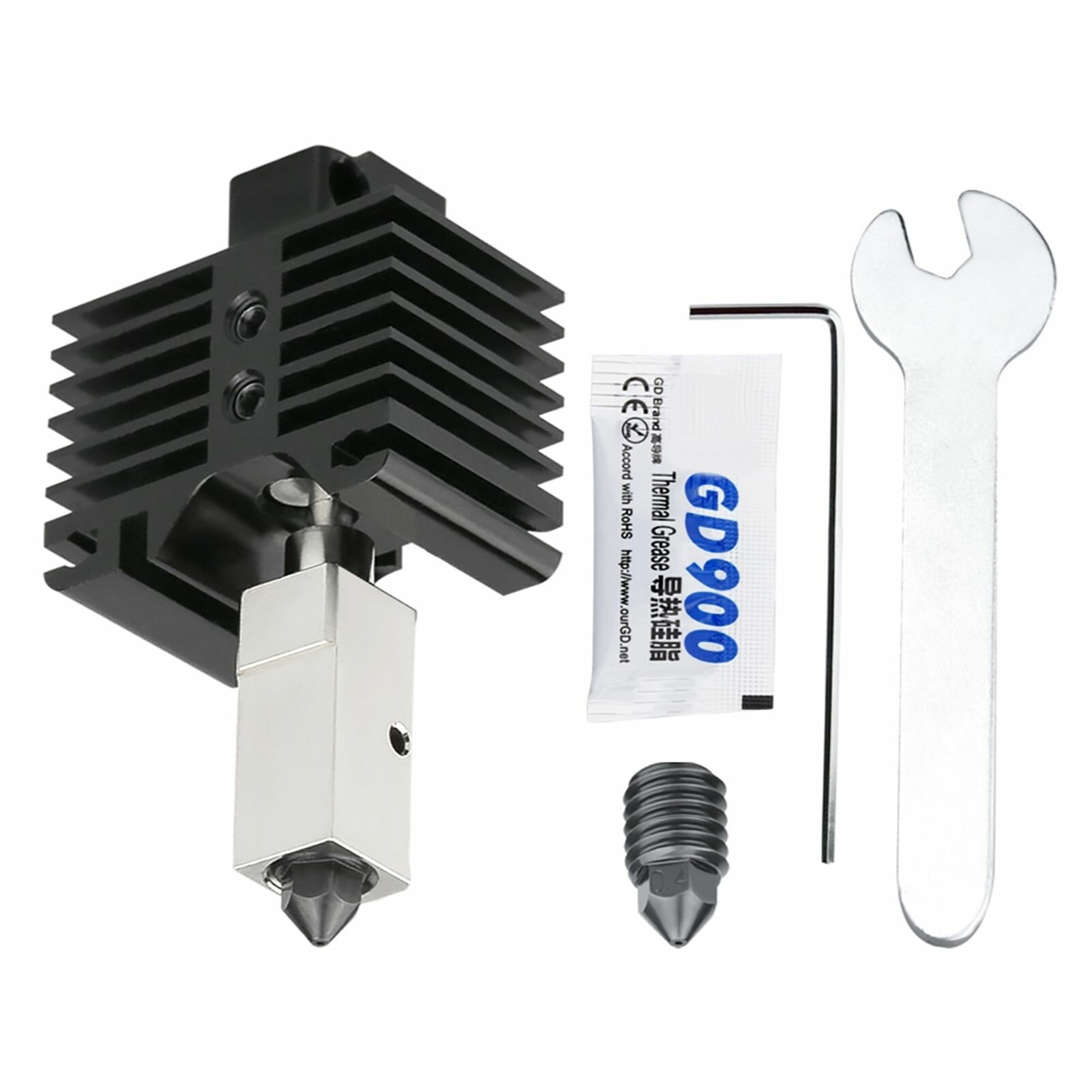 Комплект Hotend 300 , медный блок, стальная насадка, для Lab X1 Carbom Combo P1P