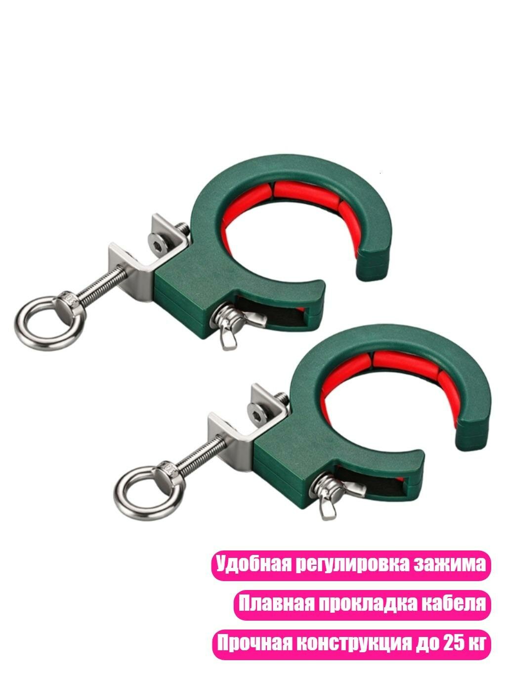 Роликовый направляющий блок с регулируемым зажимом, Зеленый 2 упаковки