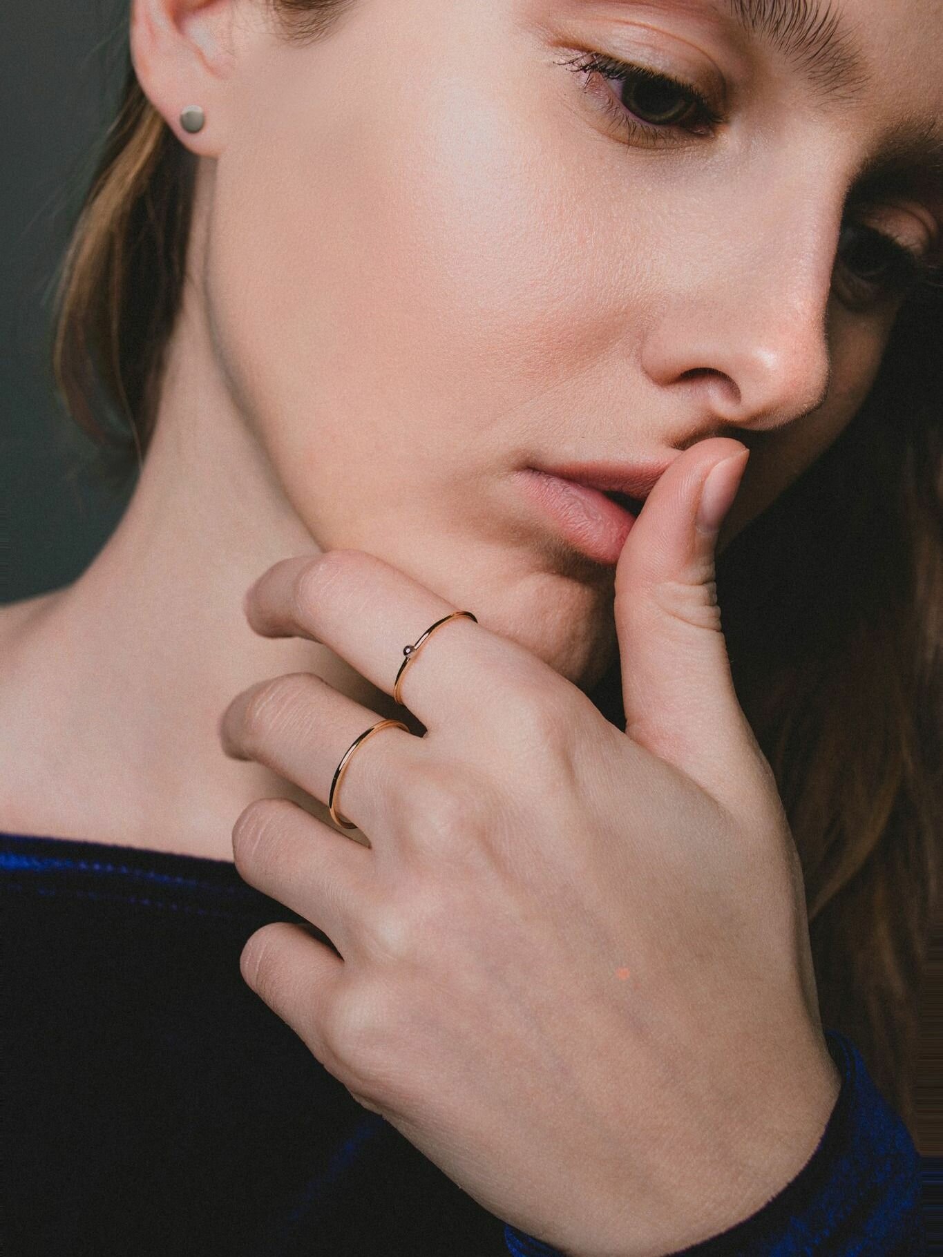 Кольцо, желтое золото, 585 проба, родирование