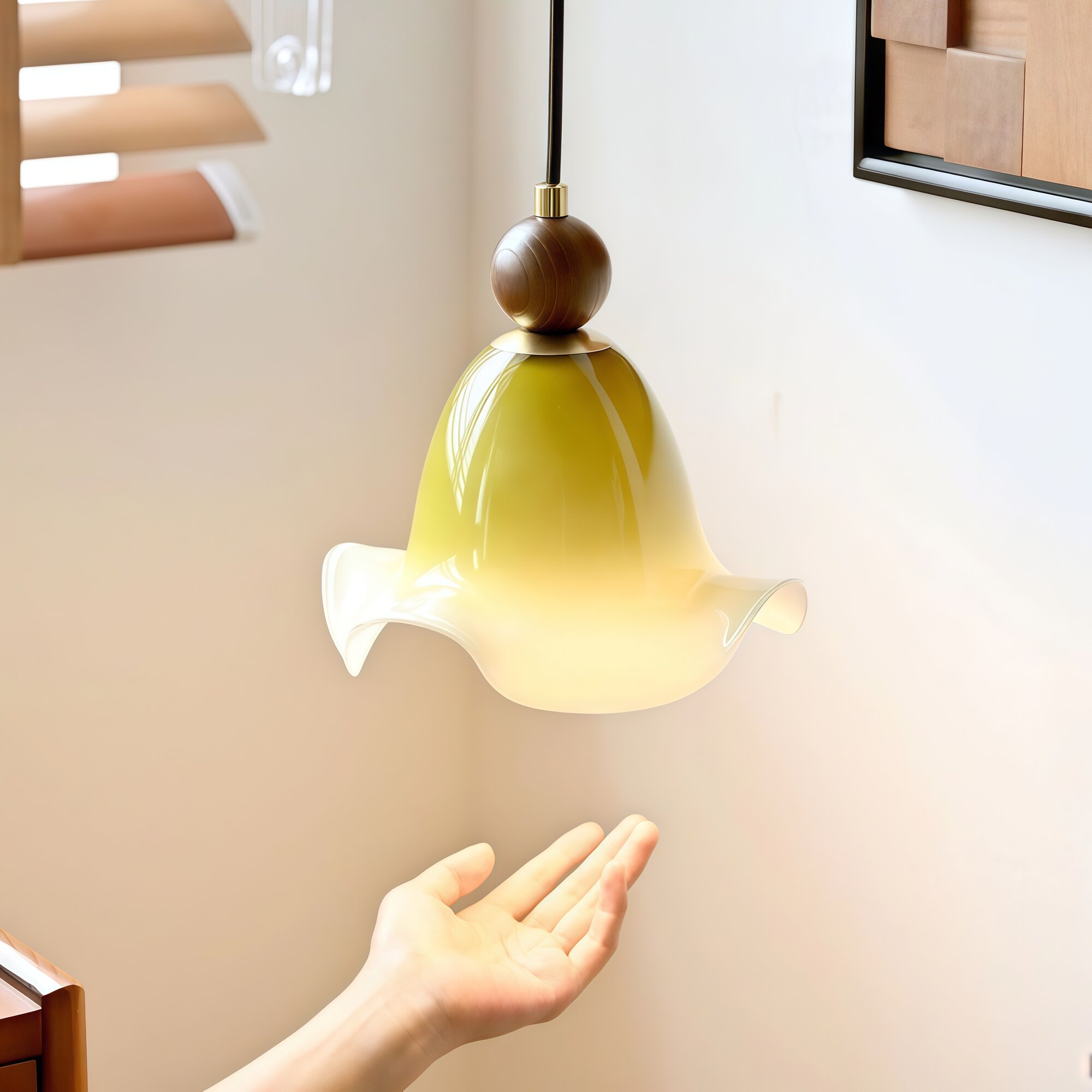 Люстра Clear Lighting "Макарон", стекло, медь, античная бронза, голубой