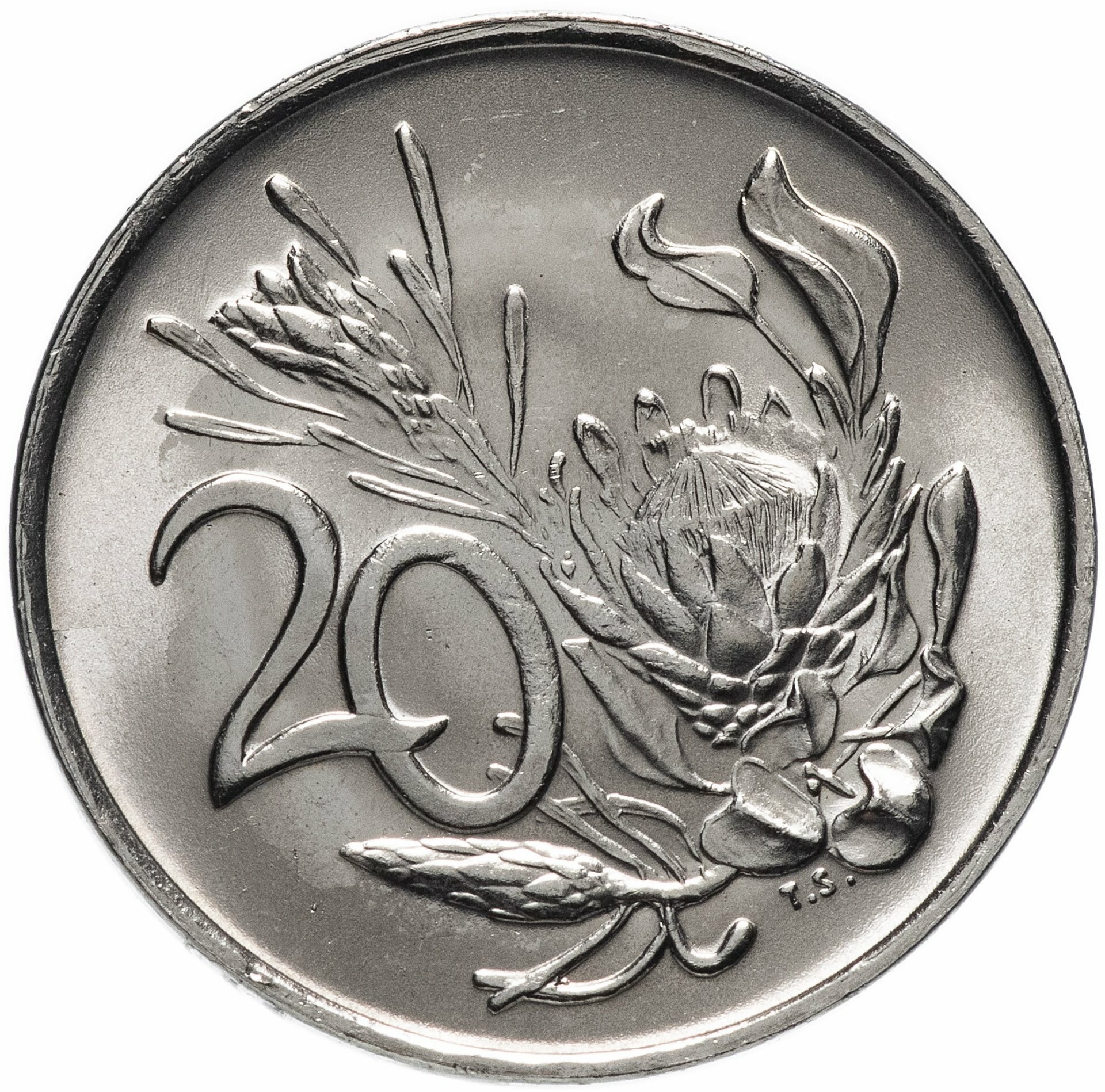 ЮАР 20 центов cents 1977, Никель, в сохранности UNC