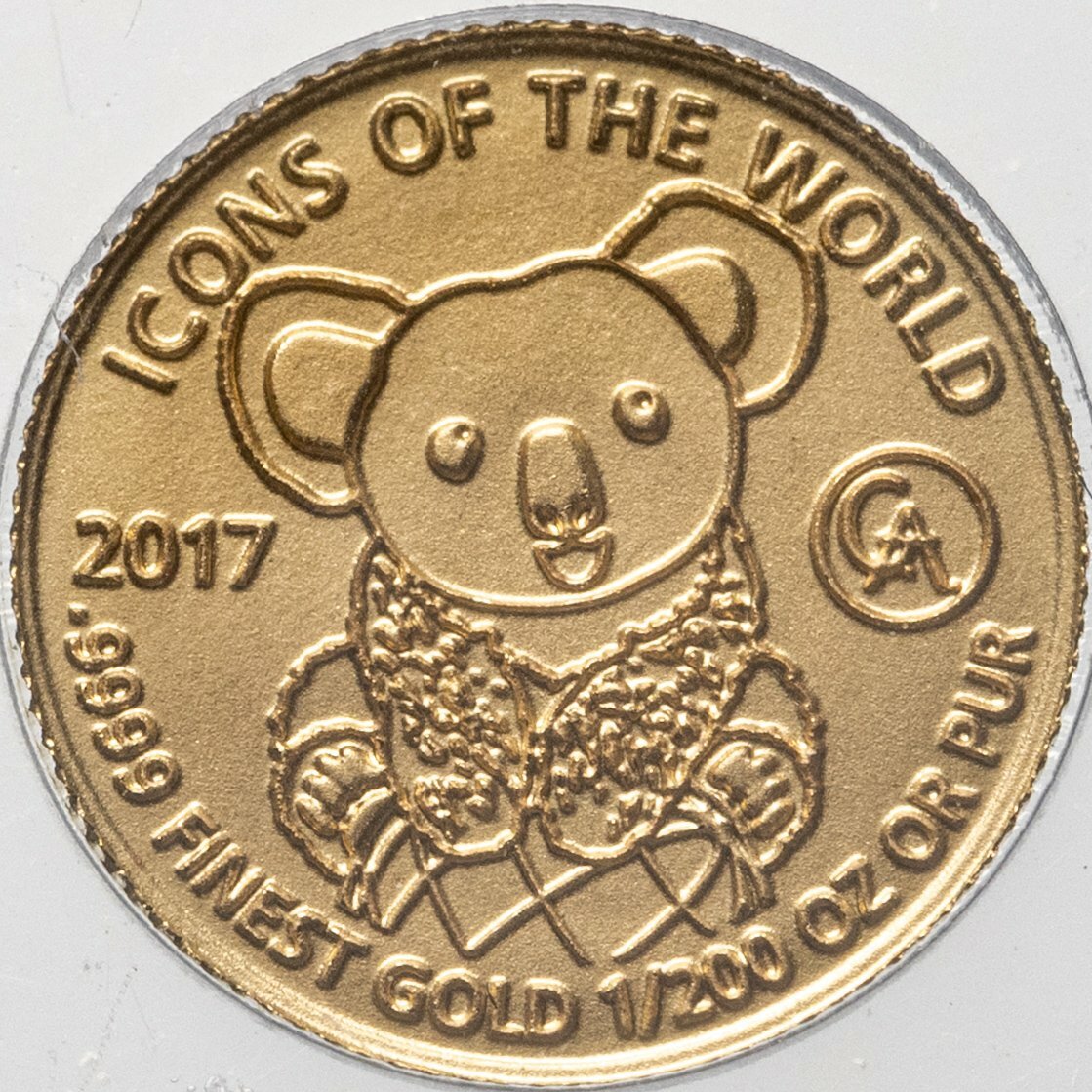 Руанда 10 франков 2017 Коала, Золото, в сохранности UNC