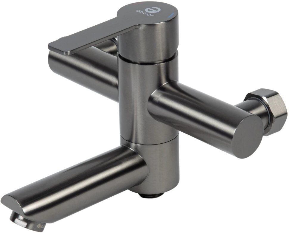 Смеситель для ванны Agger Easy A3121255 с душевым гарнитуром, оружейная сталь матовый