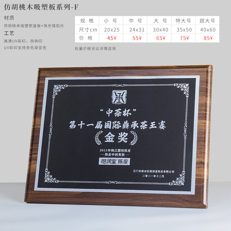 Имитация орехового дерева, наградная табличка, почетная табличка, деревянная медаль с золотым покрытием, металлическая награда, памятная бронзовая медаль на пенсию